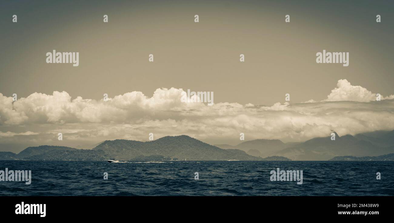 Panorama of tropical islands Ilha Grande in Angra dos Reis, Rio de ...