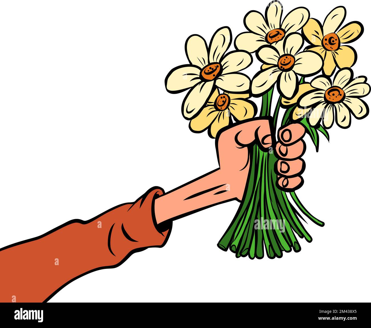 Girl reaches flower Stock Vector Images - Alamy