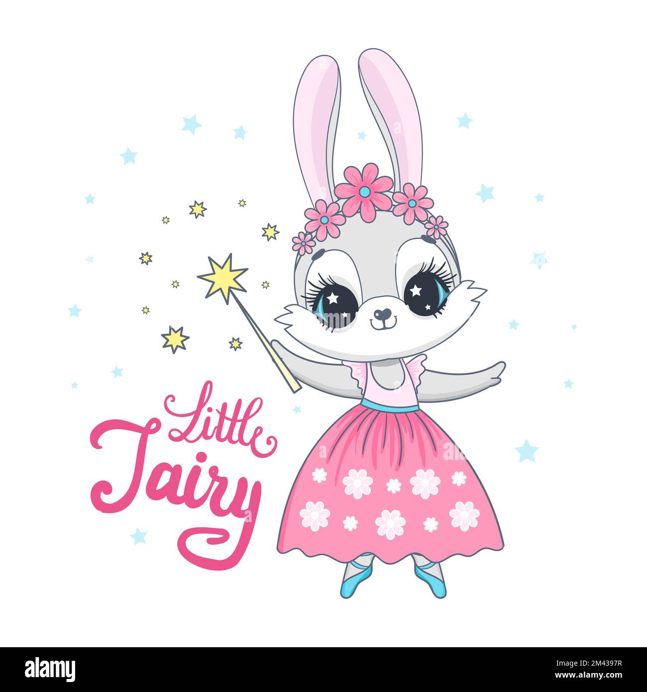 Little fairy. Cute rabbit fairy. Vector illustration Stock Vector Image ...