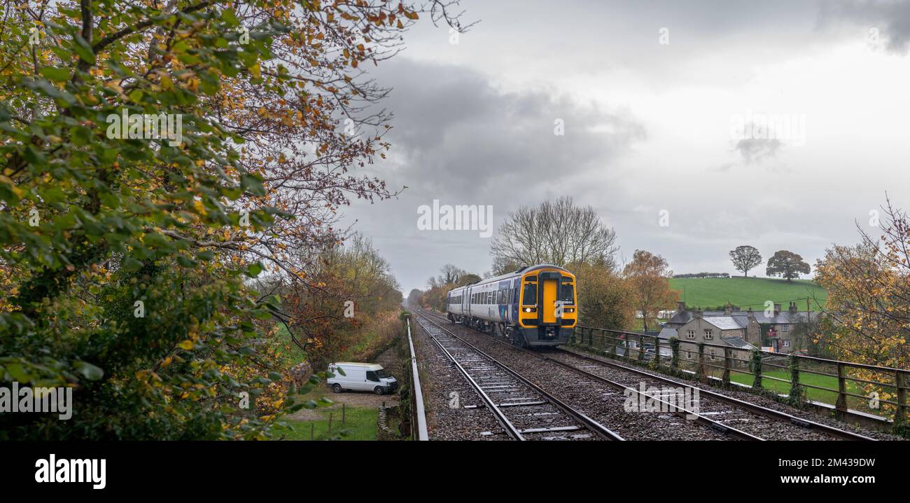 Northern Rail class 158 train on the Little North western railway line ...
