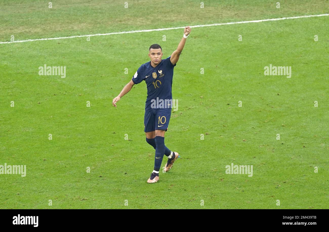 France's Kylian Mbappe celebrates scoring their side's third goal of ...