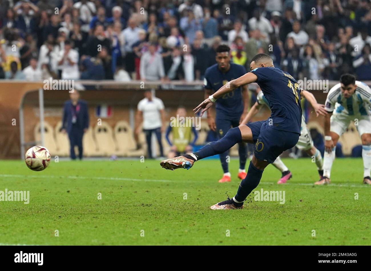 France's Kylian Mbappe scores their side's third goal of the game and ...