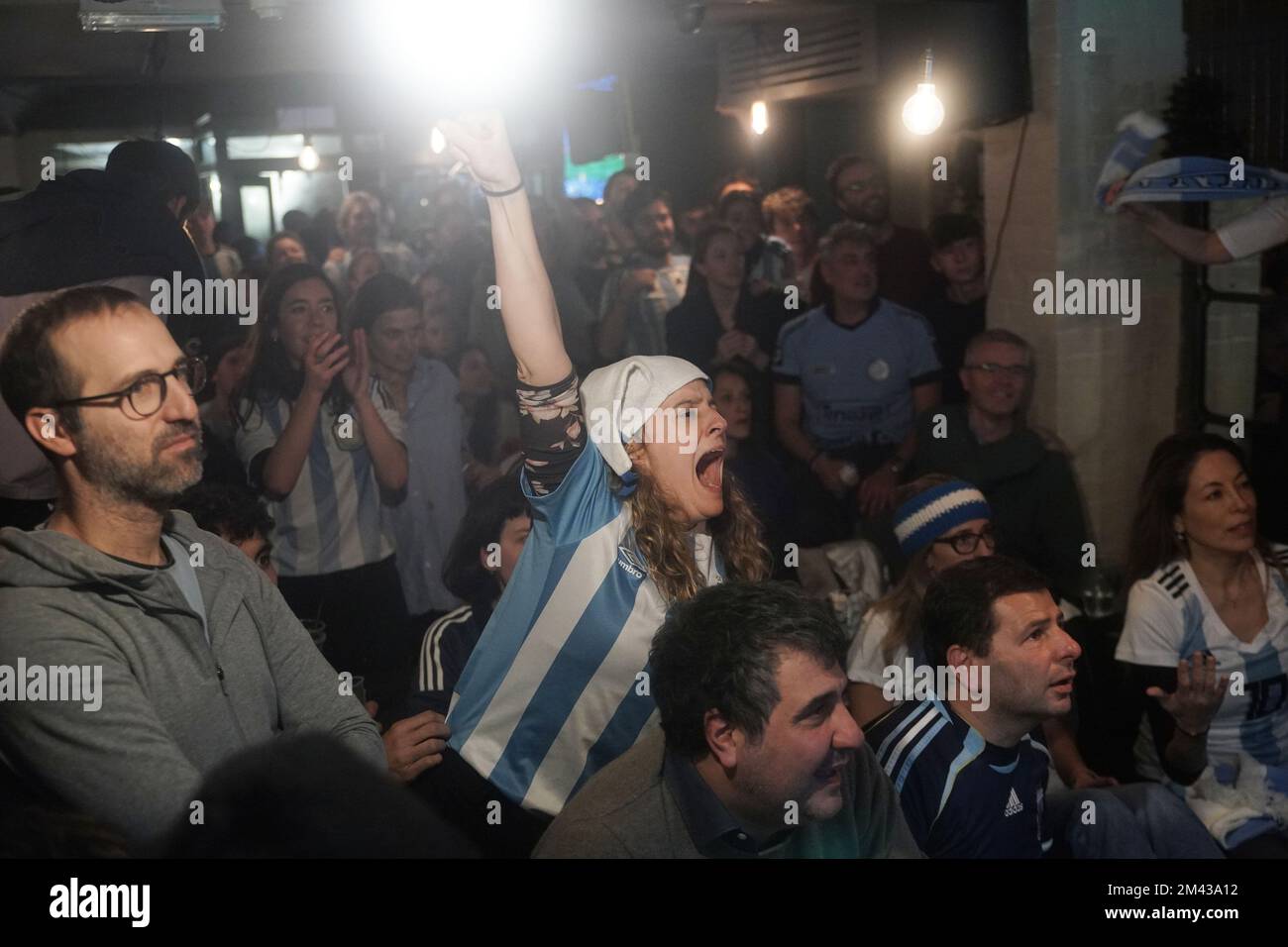 Argentina fans at Moo Cantina in Pimlico, London watch a screening of ...