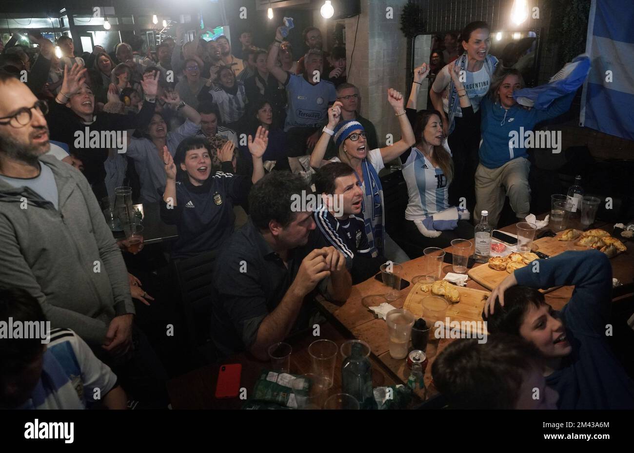 Argentina fans at Moo Cantina in Pimlico, London watch a screening of ...