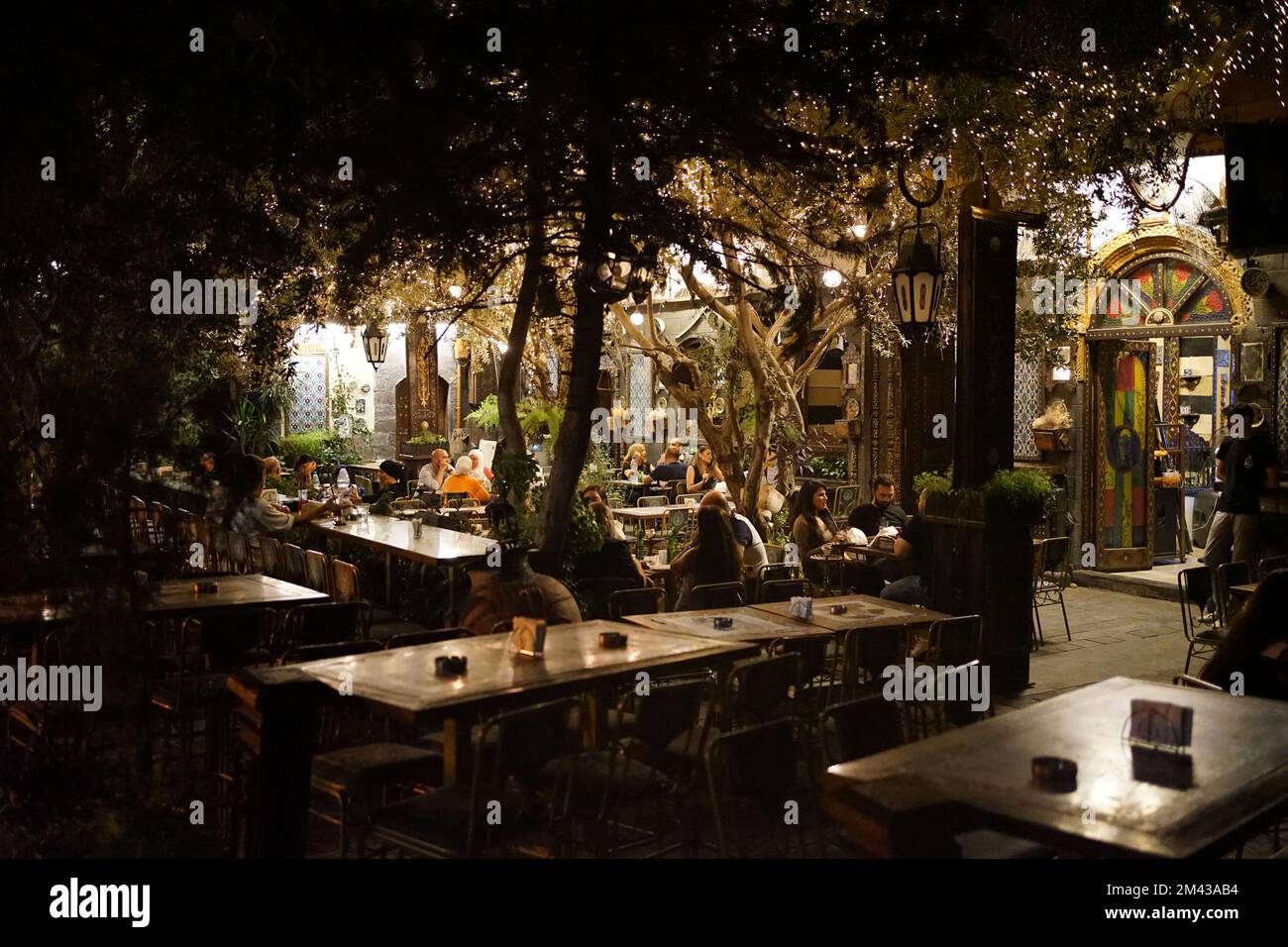 Old City of Damascus, Syria, the night life after the war Stock Photo ...