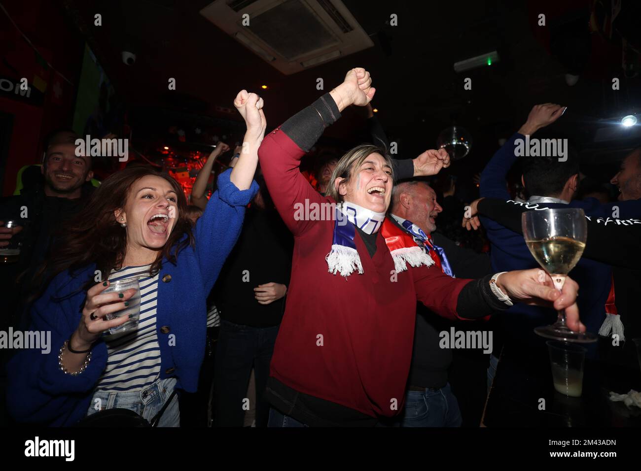 France fans at Zoo Bar in London, during a screening of the FIFA World ...