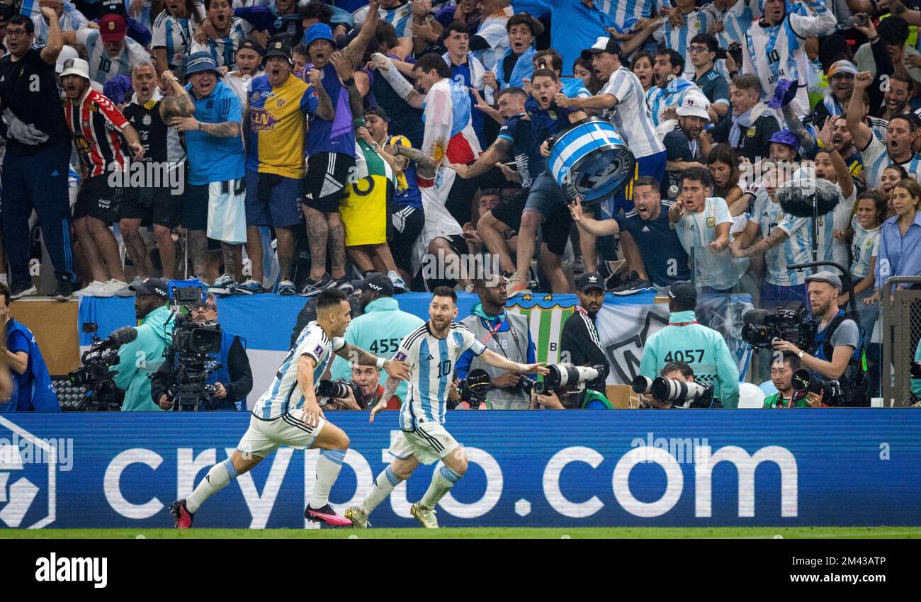 Messi world cup final 2022 celebration hi-res stock photography and ...