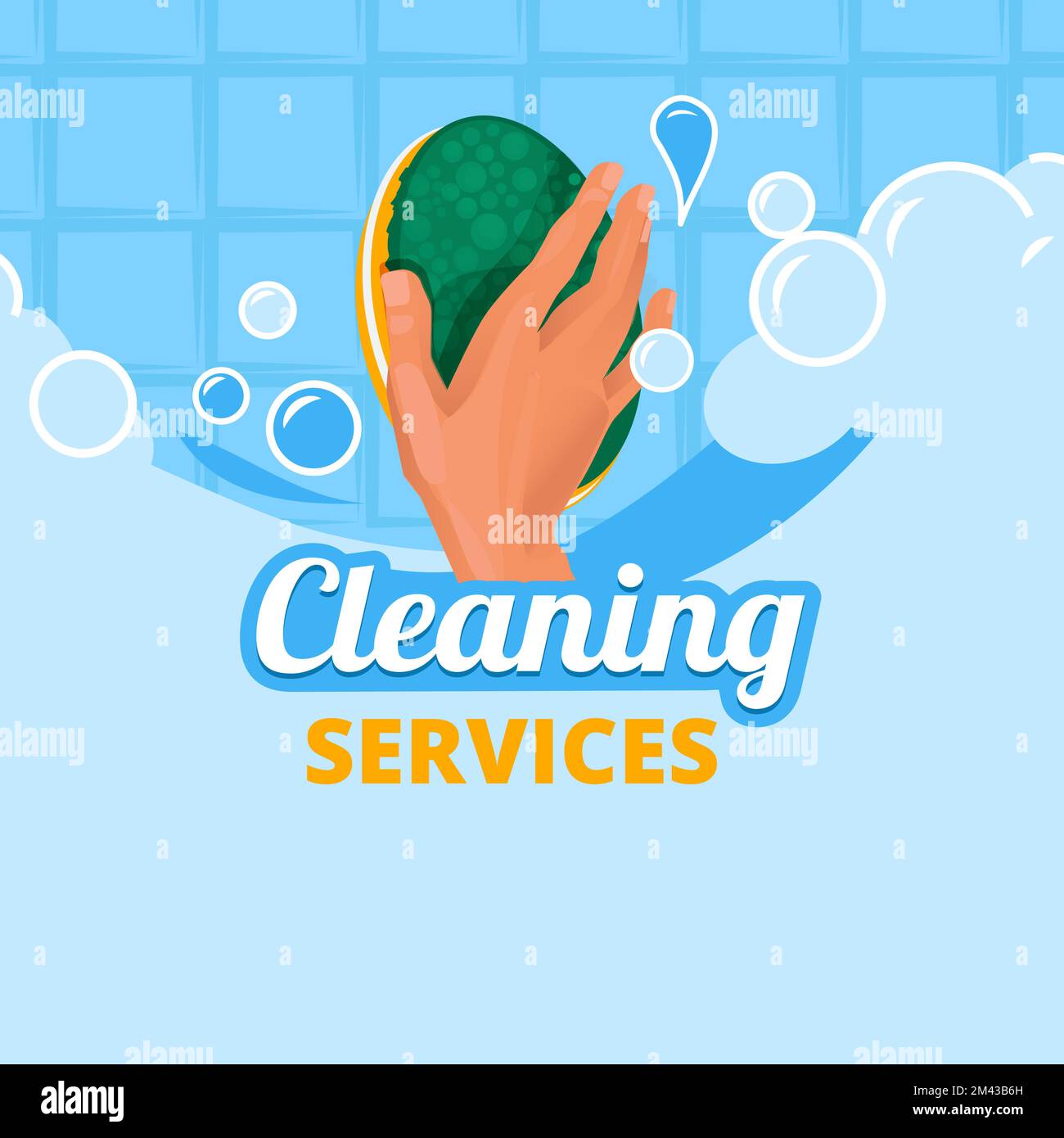 Cleaning service. background with hand holding washcloth and soap ...