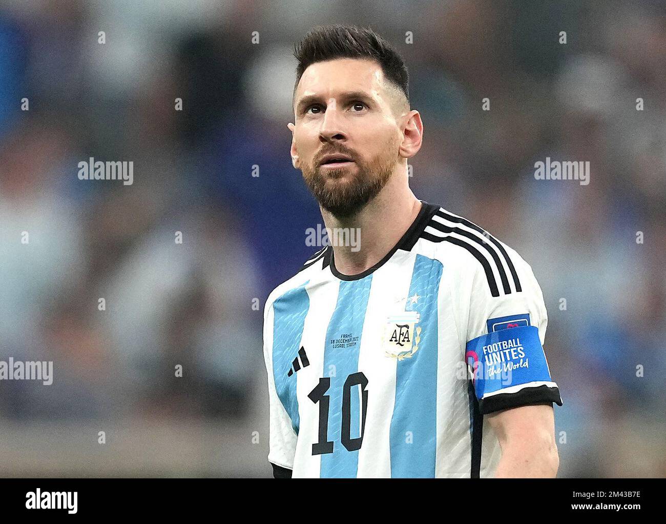 Argentina's Lionel Messi during the FIFA World Cup final at Lusail ...