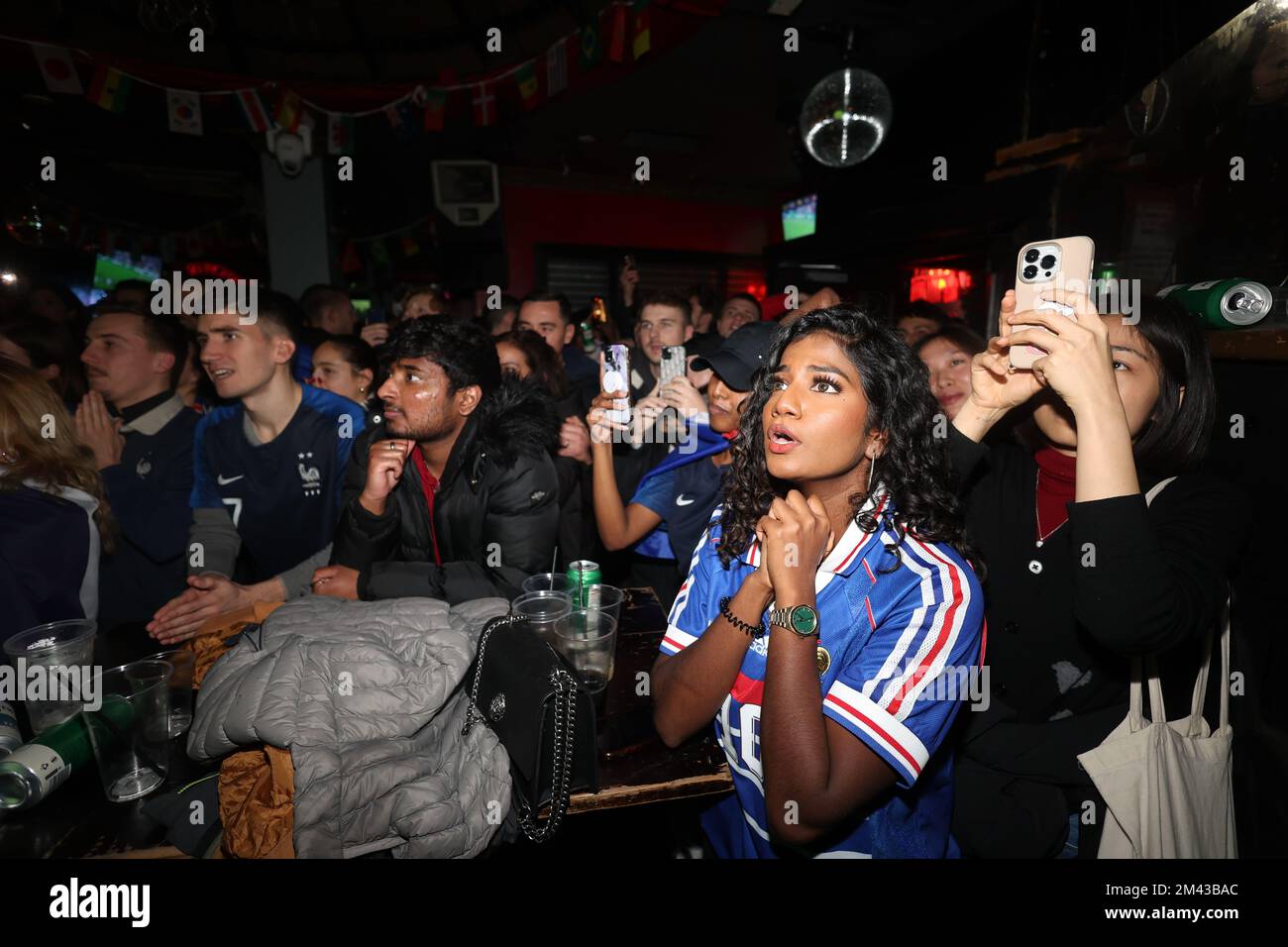 France fans at Zoo Bar in London, during a screening of the FIFA World ...