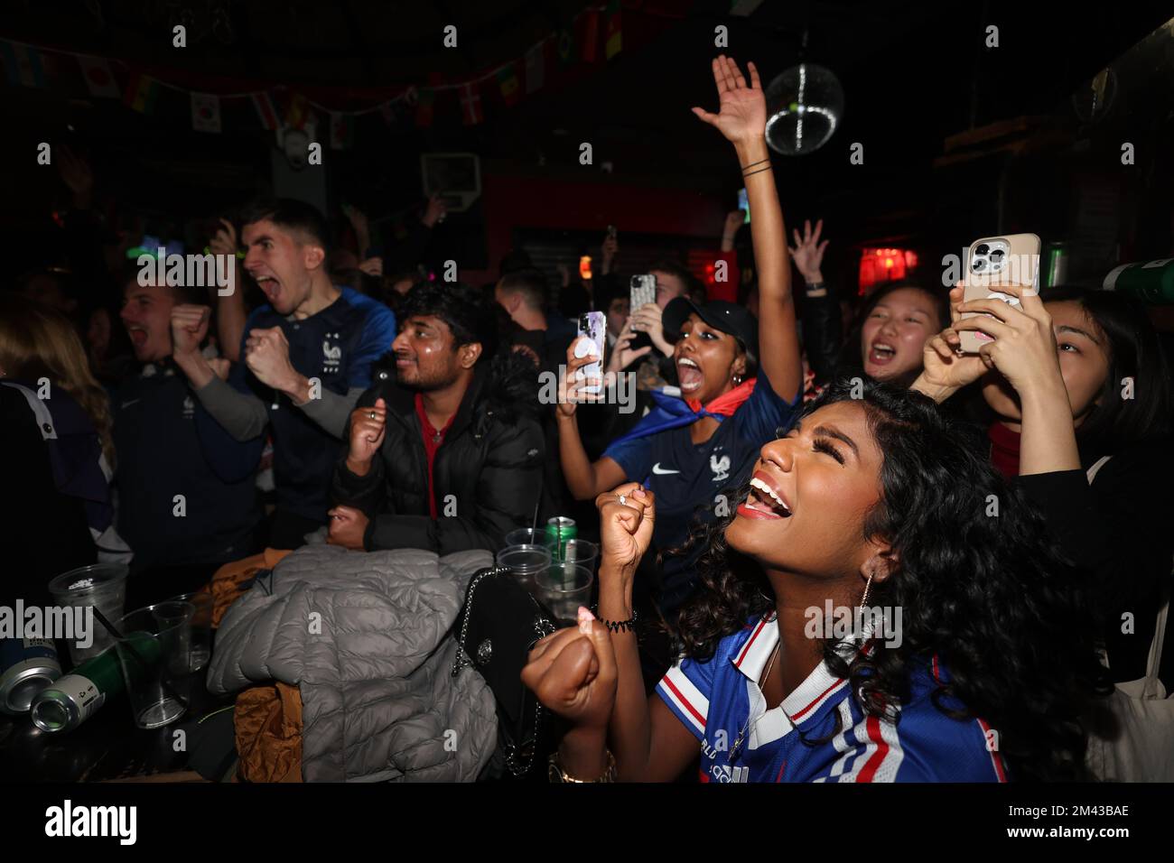 France fans at Zoo Bar in London, during a screening of the FIFA World ...