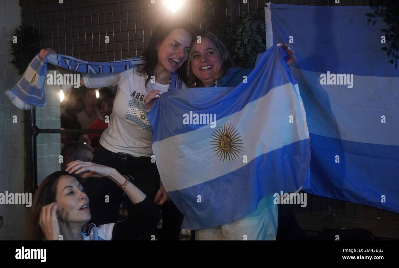 Argentina fans at Moo Cantina in Pimlico, London watch a screening of ...