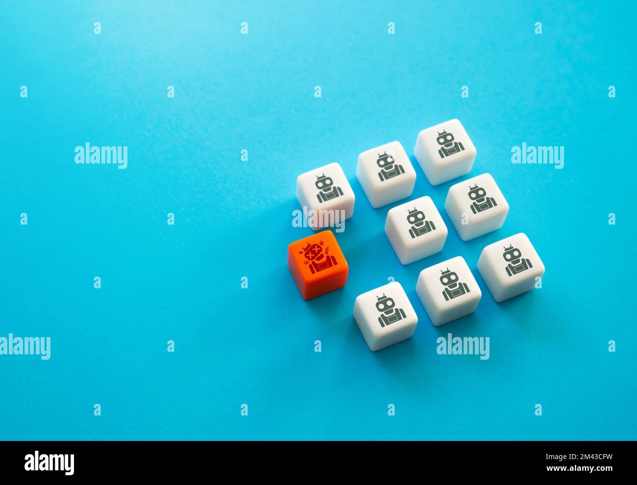 Broken robot. Bot is out of order. Failure of machines and equipment ...