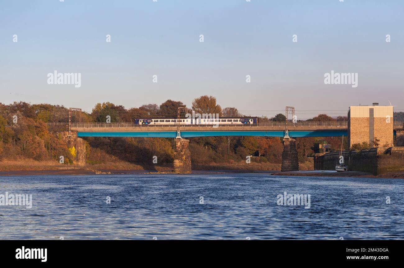 Northern Rail class 156 sprinter train crossing Carlisle Bridge ...