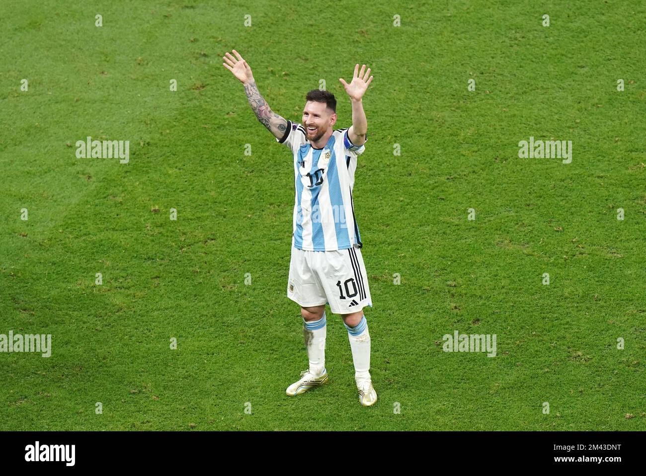 Argentina's Lionel Messi celebrates after Argentina win the FIFA World ...