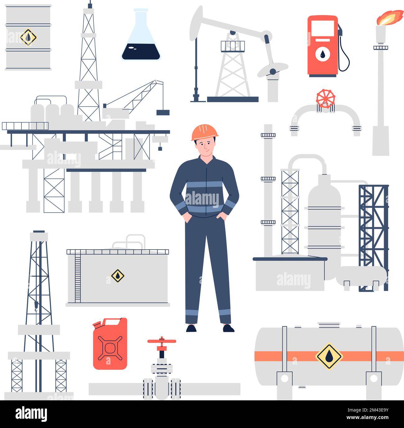 Oilman engineer, pipeline and oil and gas industry equipment. Refinery ...