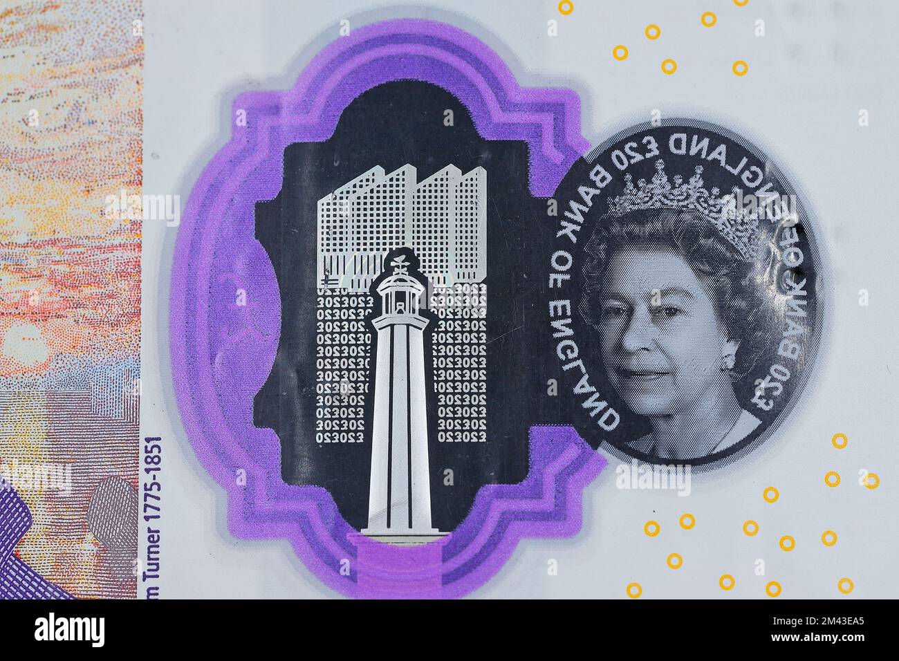 British currency notes hologram hi-res stock photography and images - Alamy