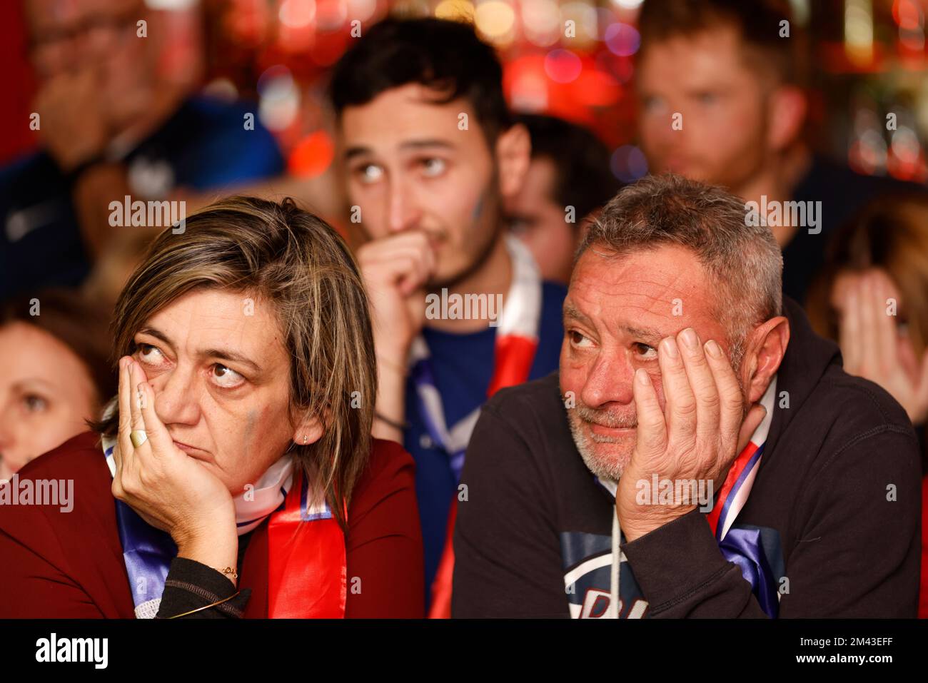 France fans at Zoo Bar in London, during a screening of the FIFA World ...