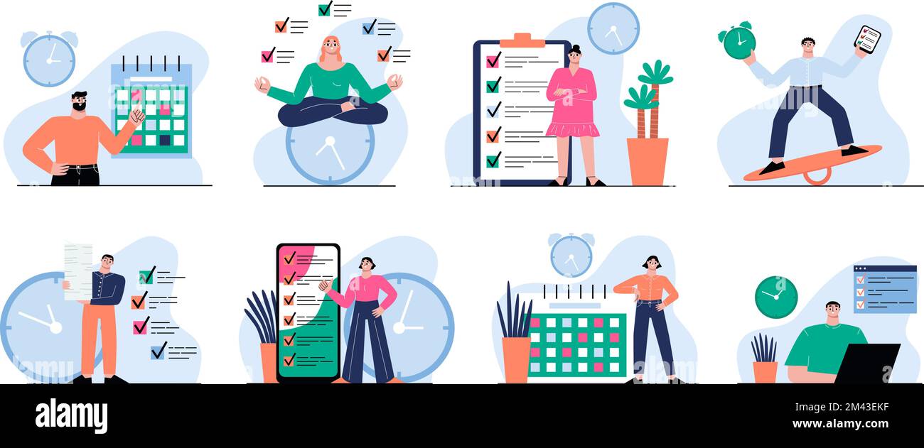 Process schedule planning and making-of work, agenda company scenes ...