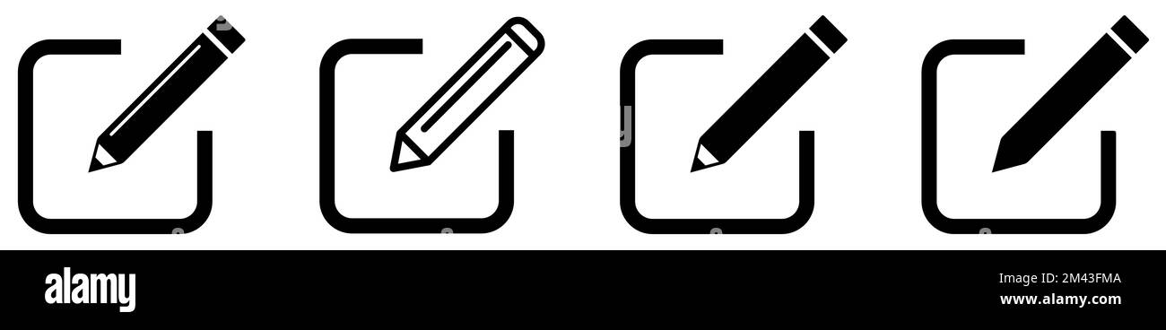 Edit pen icons. Vector illustration isolated on white background Stock ...