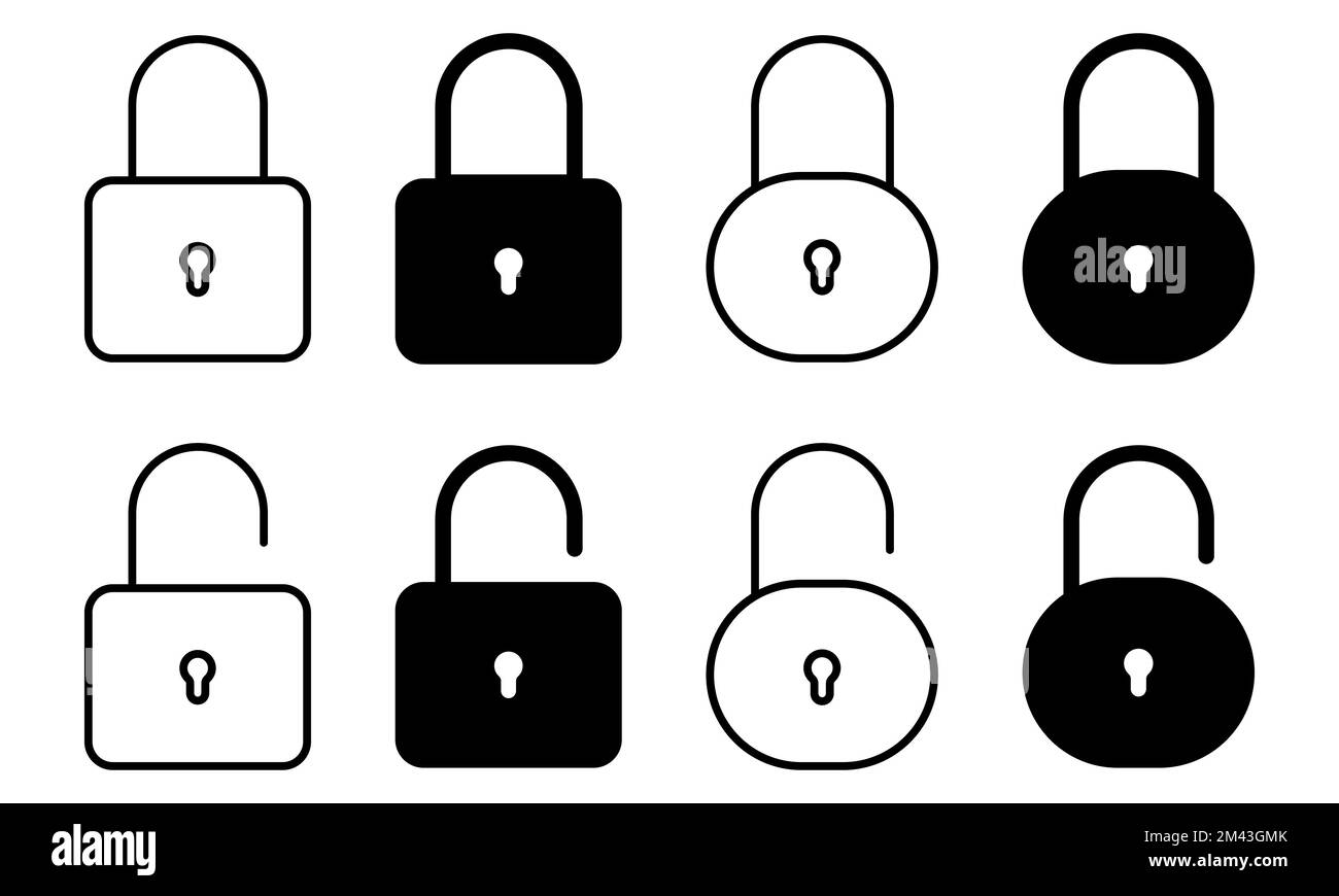 Set of lock and unlock icons. Vector illustration, EPS10 Stock Vector ...