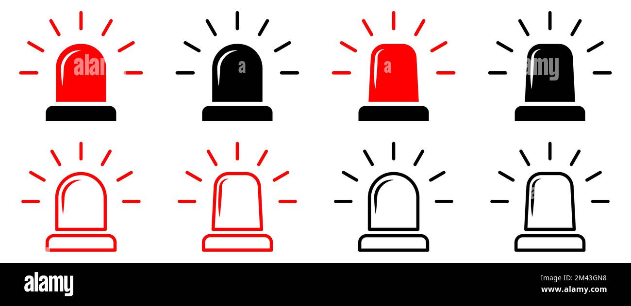 Siren icons set. Flasher symbol. Vector illustration Stock Vector Image ...