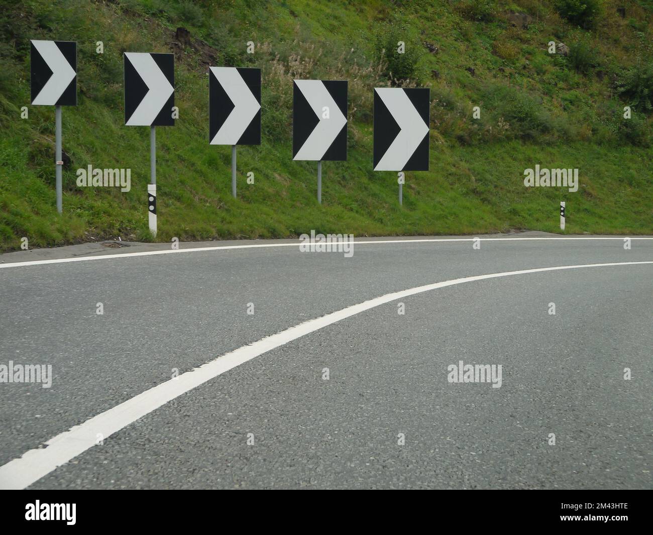 road curve sign Stock Photo - Alamy