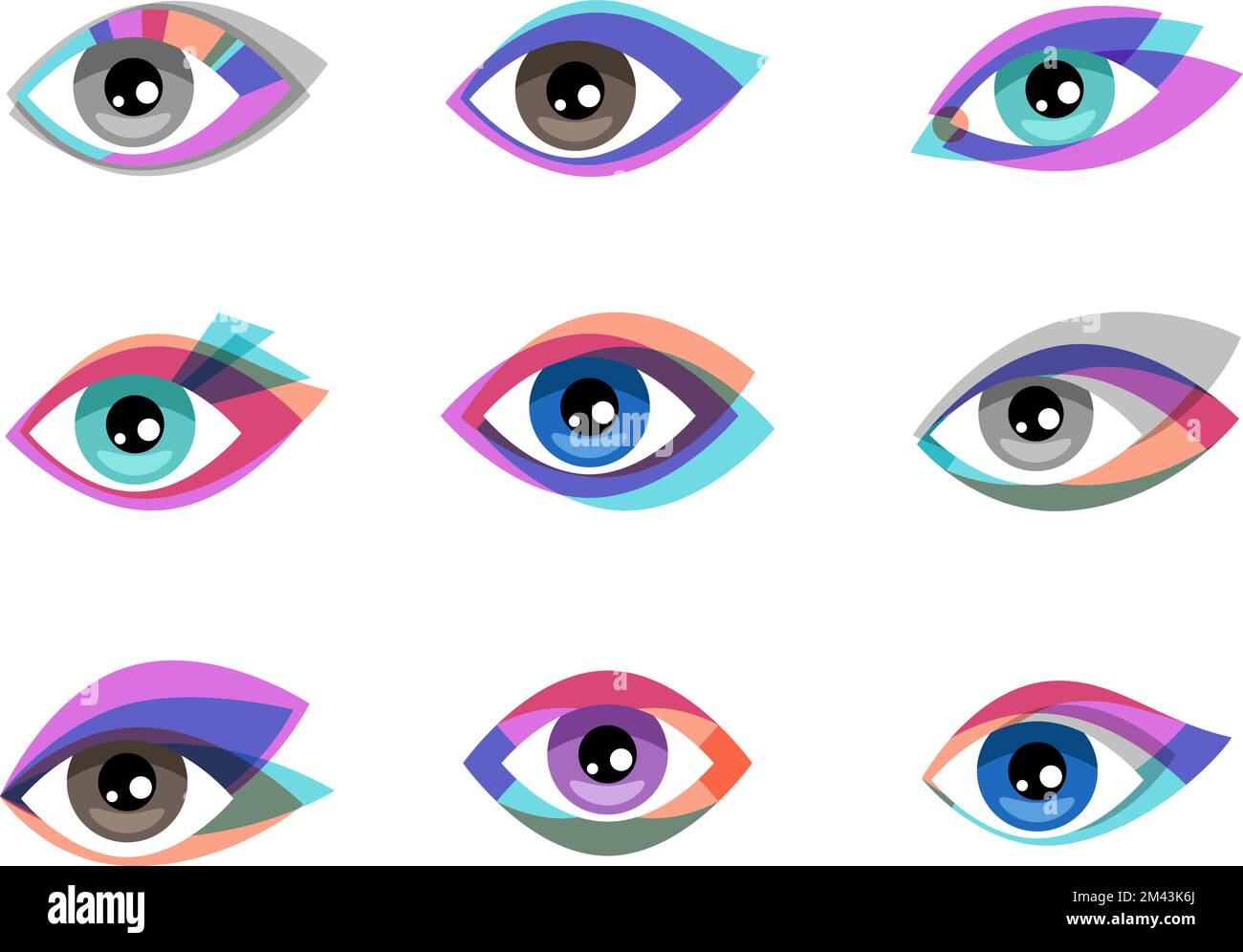 Eye logo collection. Eyes graphic symbols, healthy vision and creative ...