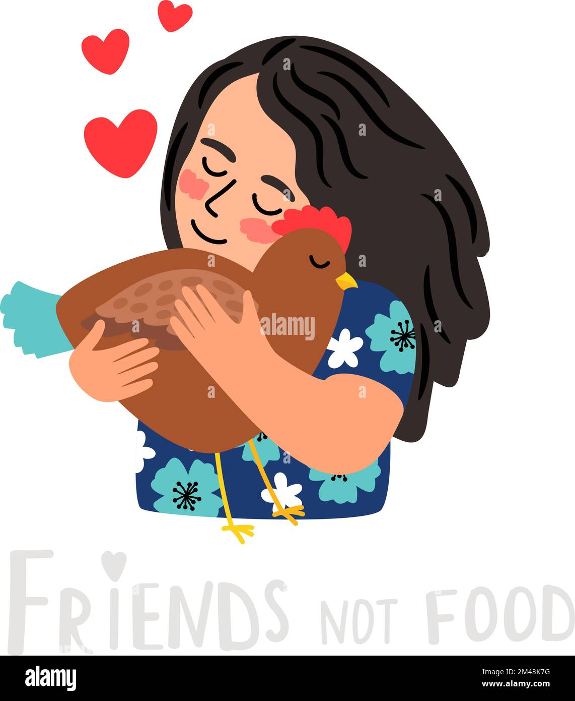 Go vegan. Vector illustration about friendship between people and ...