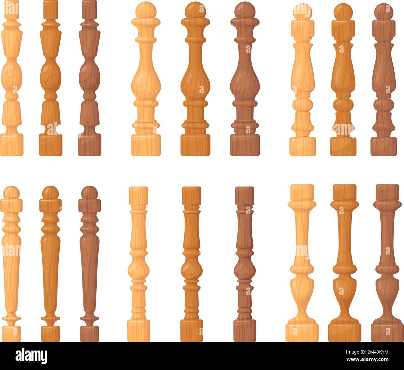 Wooden banister Stock Vector Images - Alamy