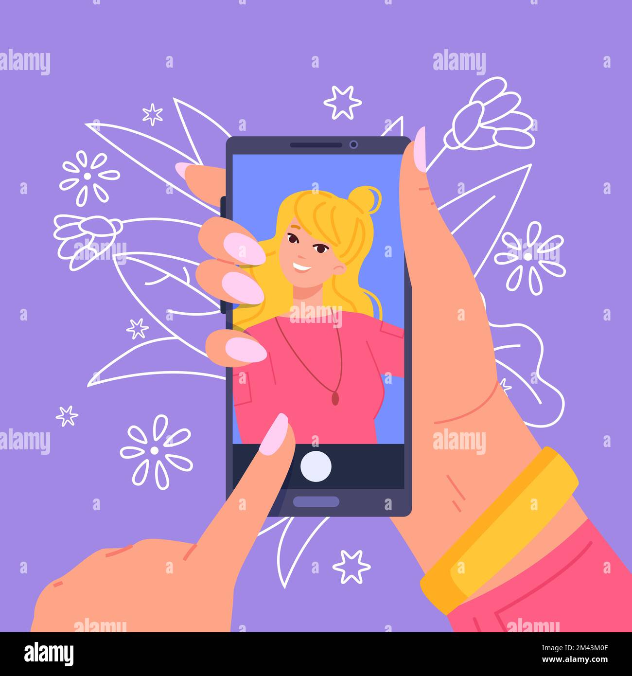 Girl hand taking selfie. Hands youth fashion woman take selfies photo ...
