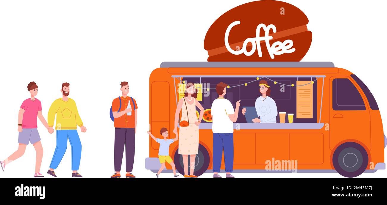 Cafe counter queue Stock Vector Images - Alamy