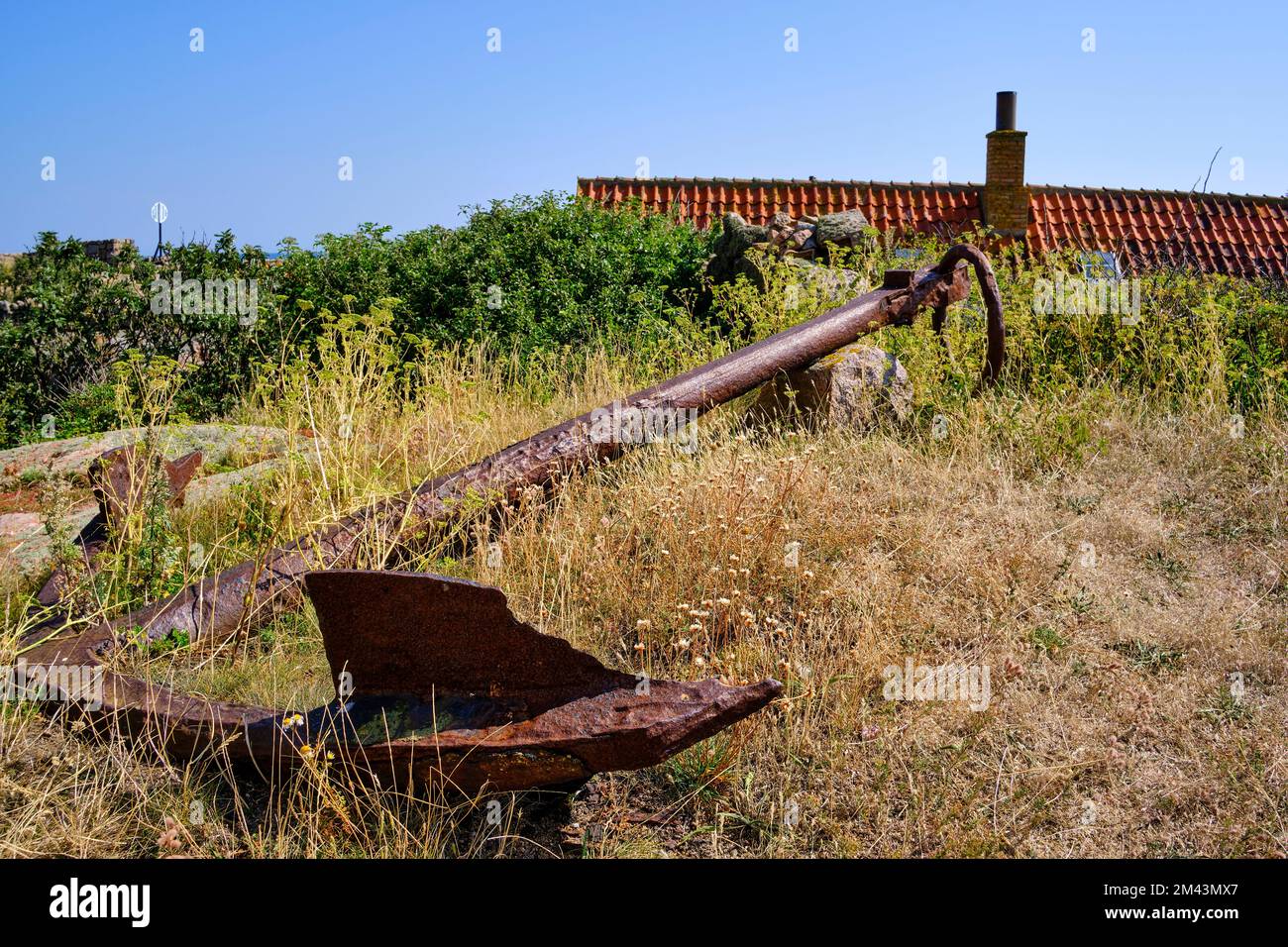 Out and about on the Ertholmen islands, rusted ship anchor, historical ...