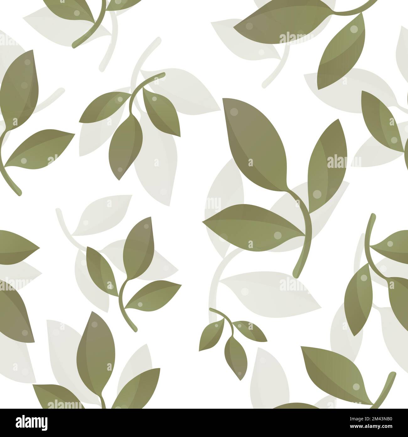 Seamless floral texture with branches and leaves. Vector nature ...