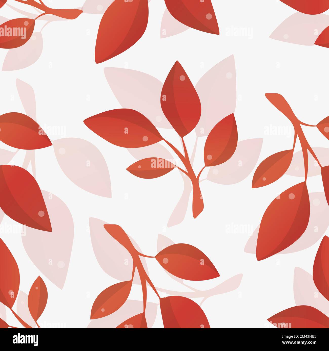 Seamless floral texture with branches and leaves. Vector nature ...