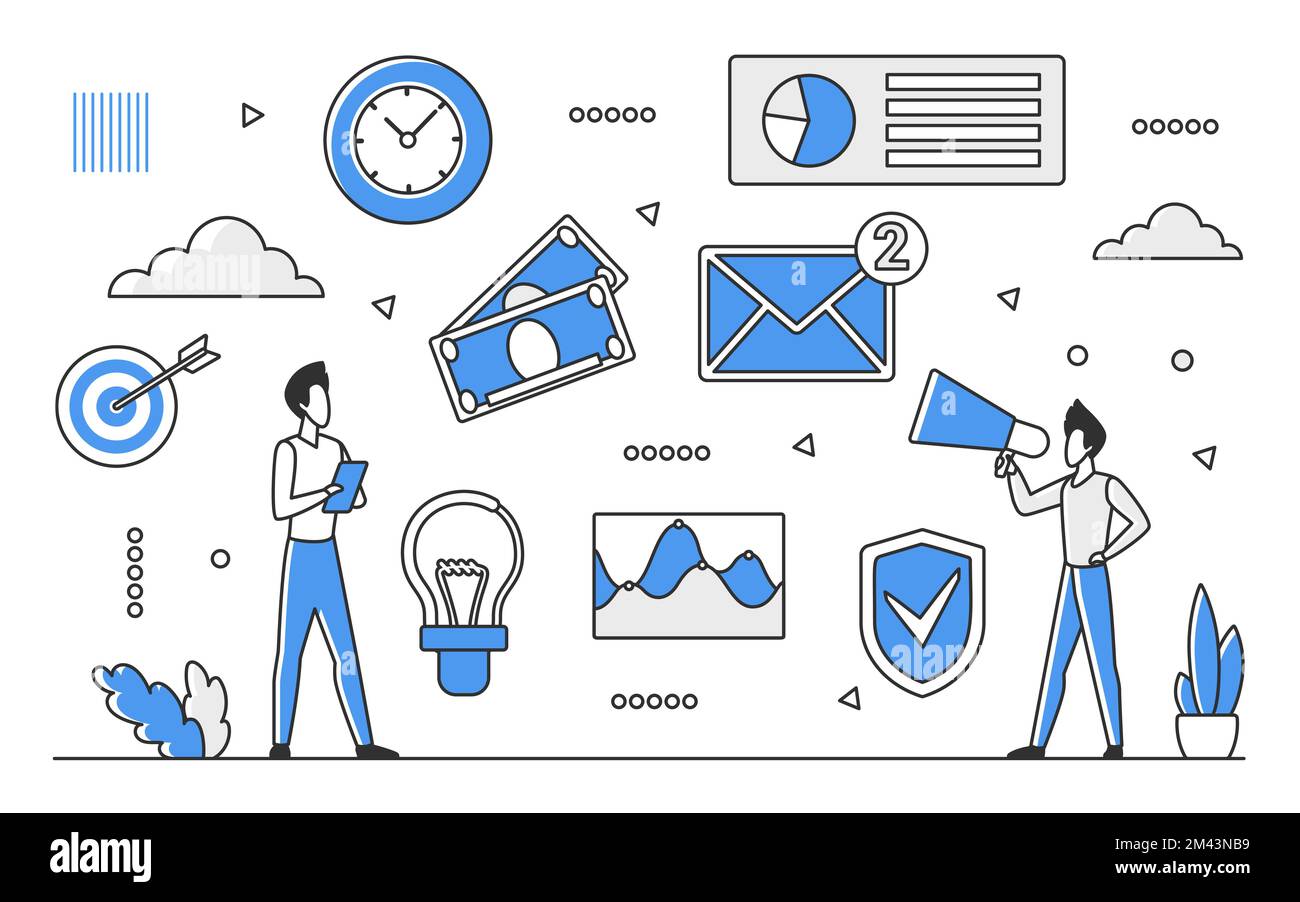 Business communication strategy. Email promotional campaign, effective ...