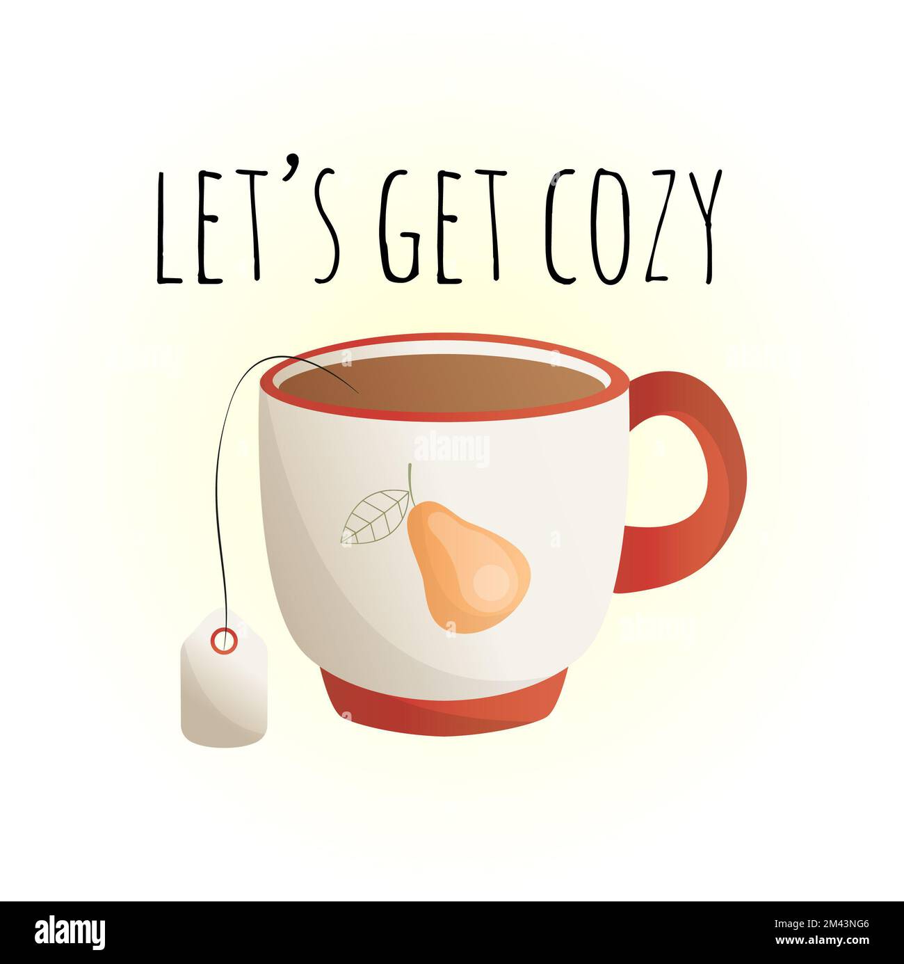 Set of cozy things. Hygge. An armchair, a fireplace, warm clothes, hot ...