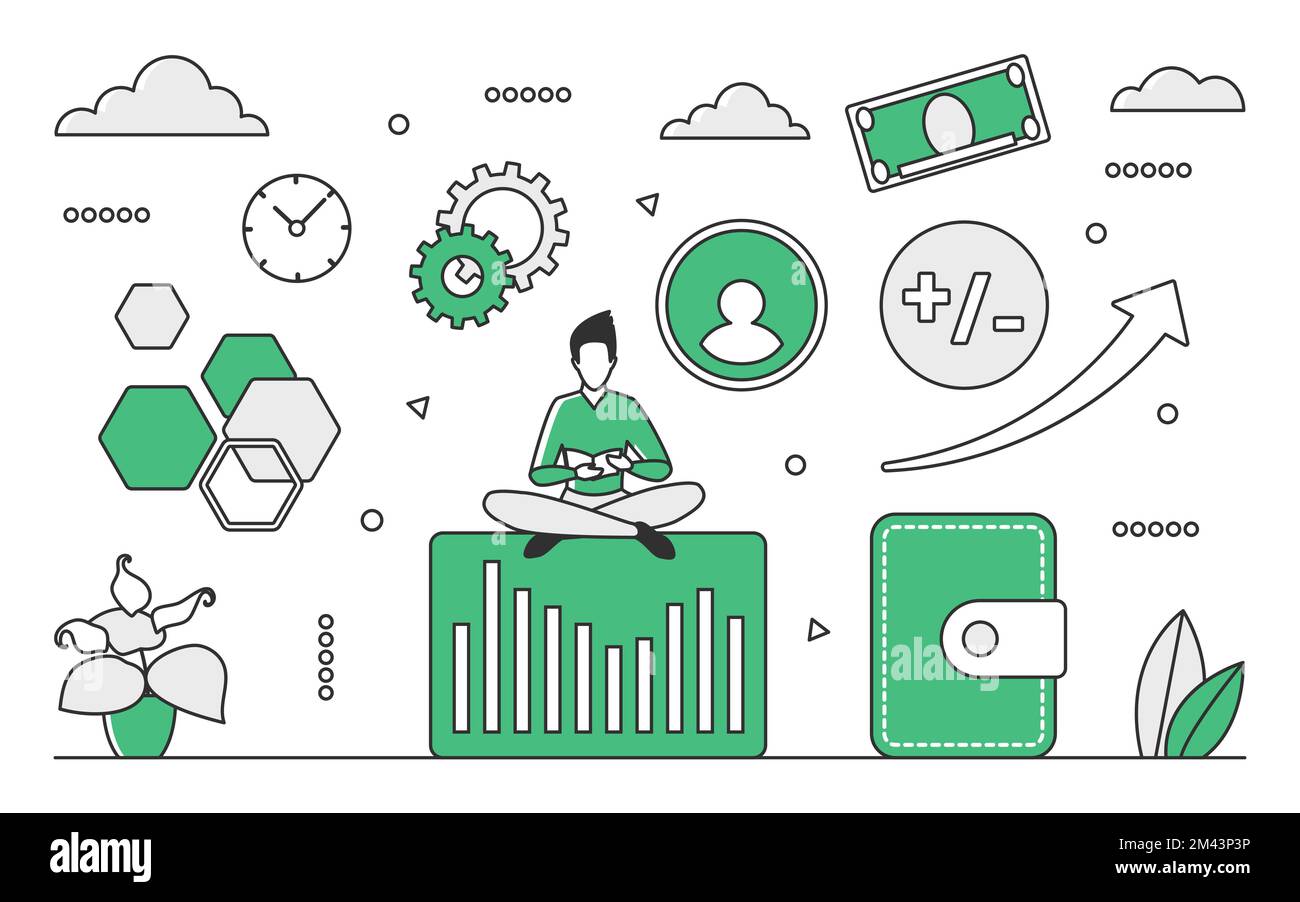 Business performance management. Corporate success, financial boosting ...