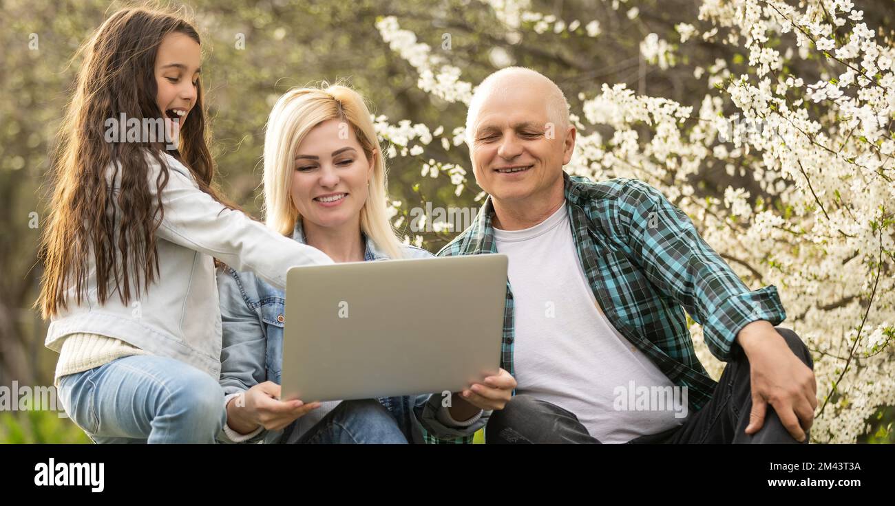Happy different generations affectionate family having fun indoors ...