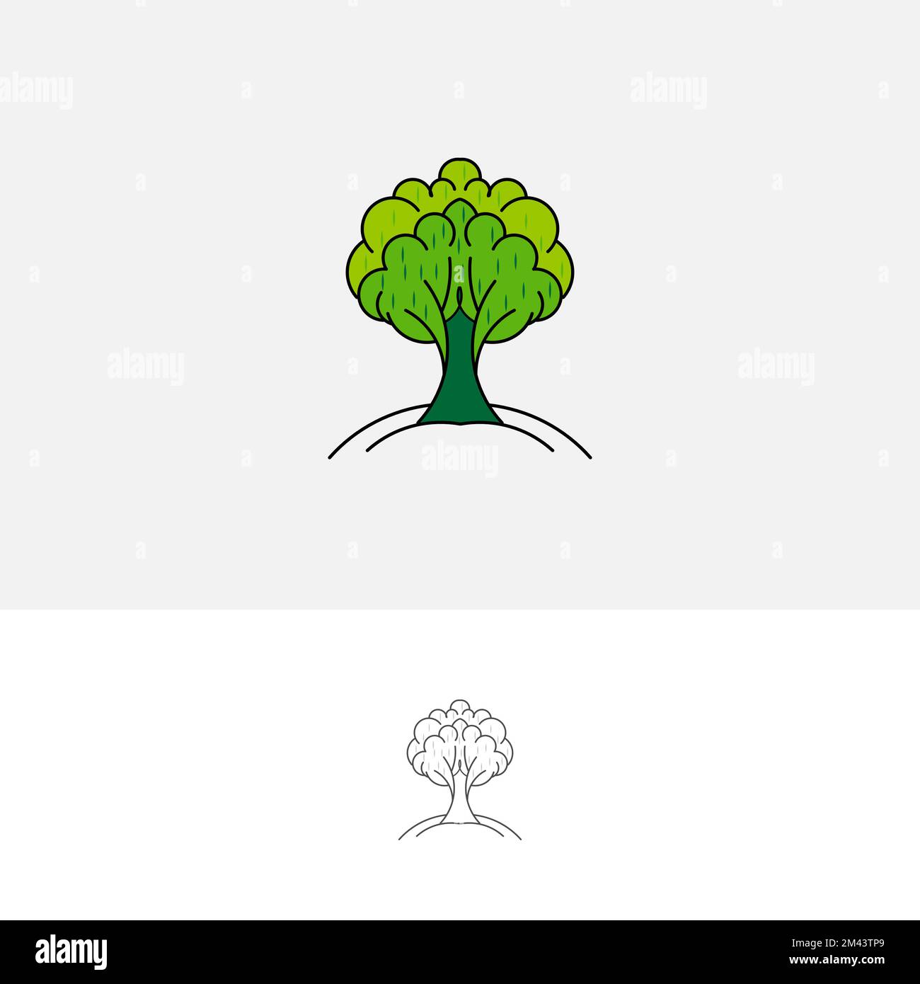 Tree Logo design abstract negative space style vector template. Eco ...