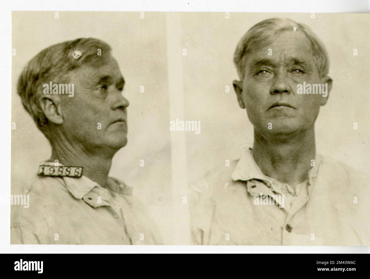 Photograph of W. A. Allen. Bureau of Prisons, Inmate case files Stock ...