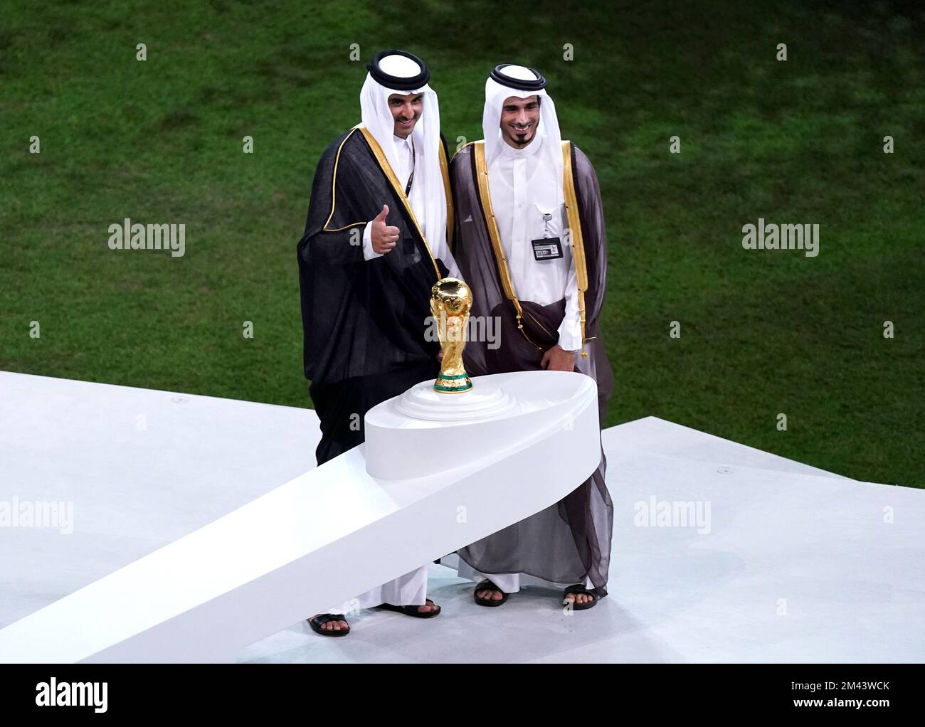 Emir of Qatar, Sheikh Tamim bin Hamad Al Thani with the World Cup ...