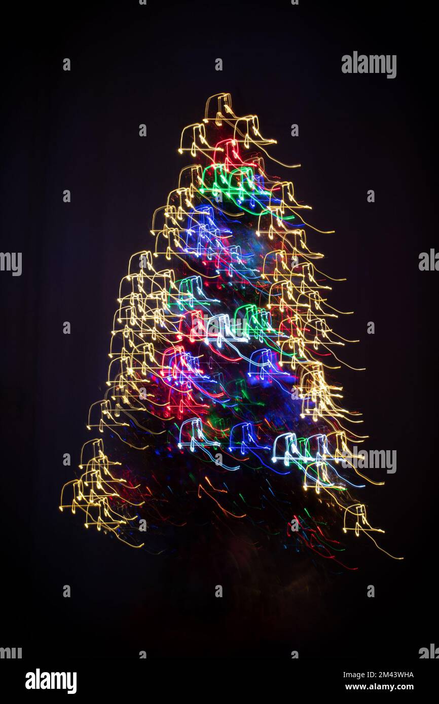 Sparkling and colorful Christmas tree Stock Photo - Alamy