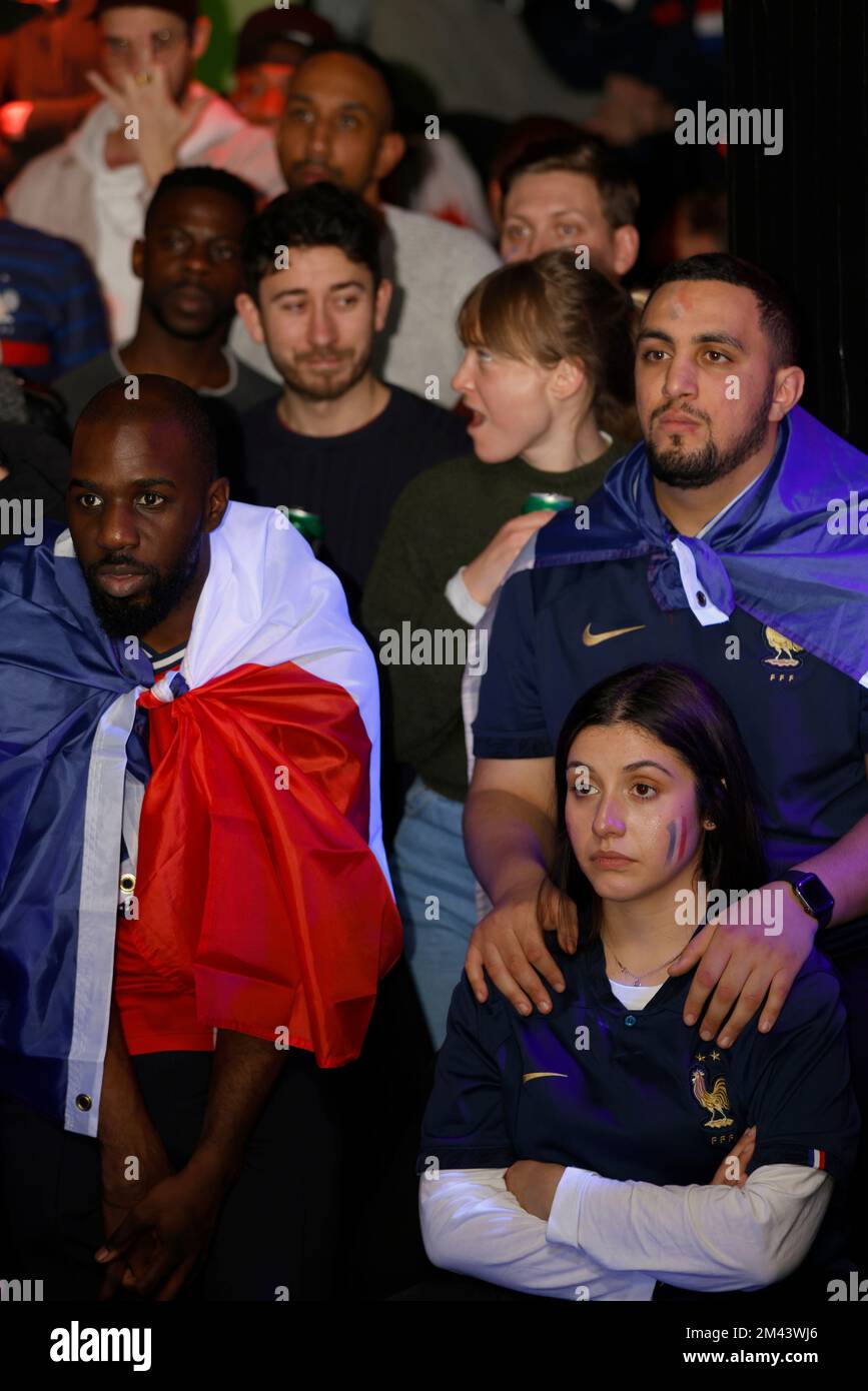 France fans at Zoo Bar in London, during a screening of the FIFA World ...