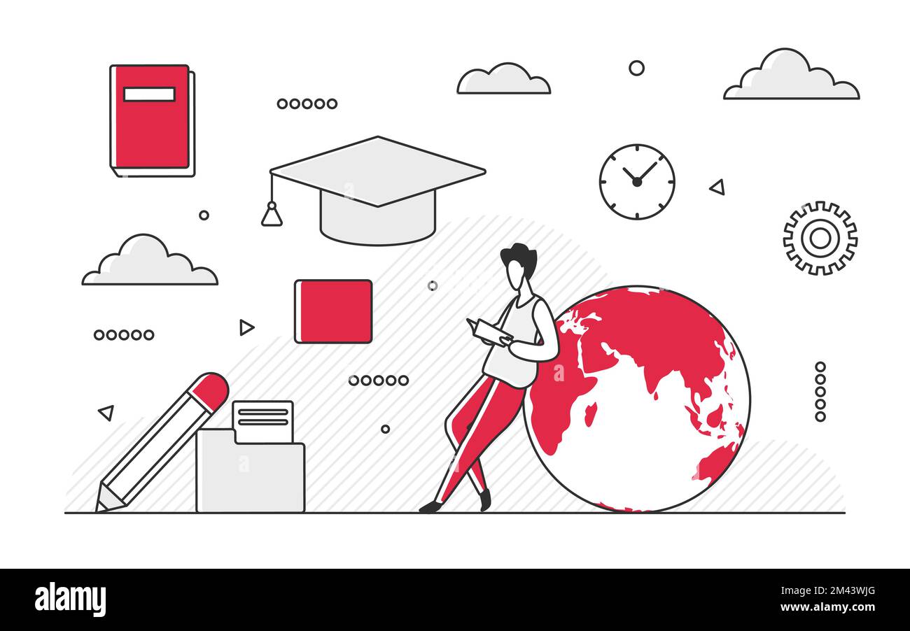 International education system. Worldwide graduate diploma, distance ...