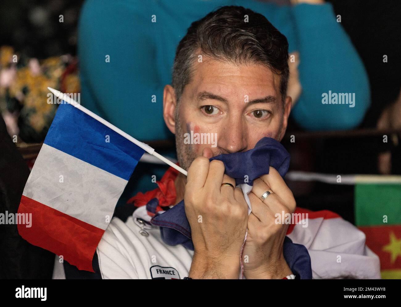 France fans at Zoo Bar in London, during a screening of the FIFA World ...