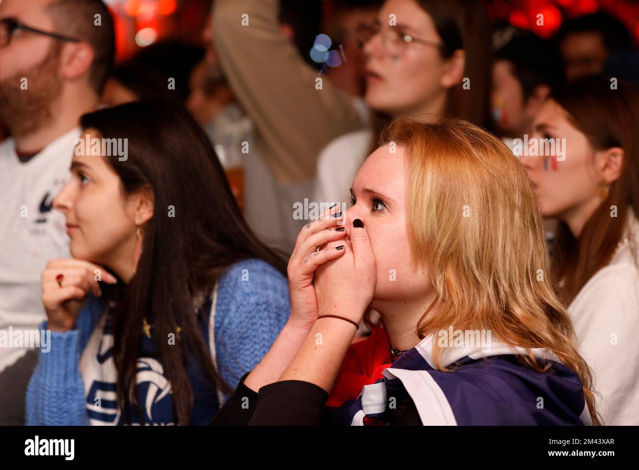 France fans at Zoo Bar in London, during a screening of the FIFA World ...