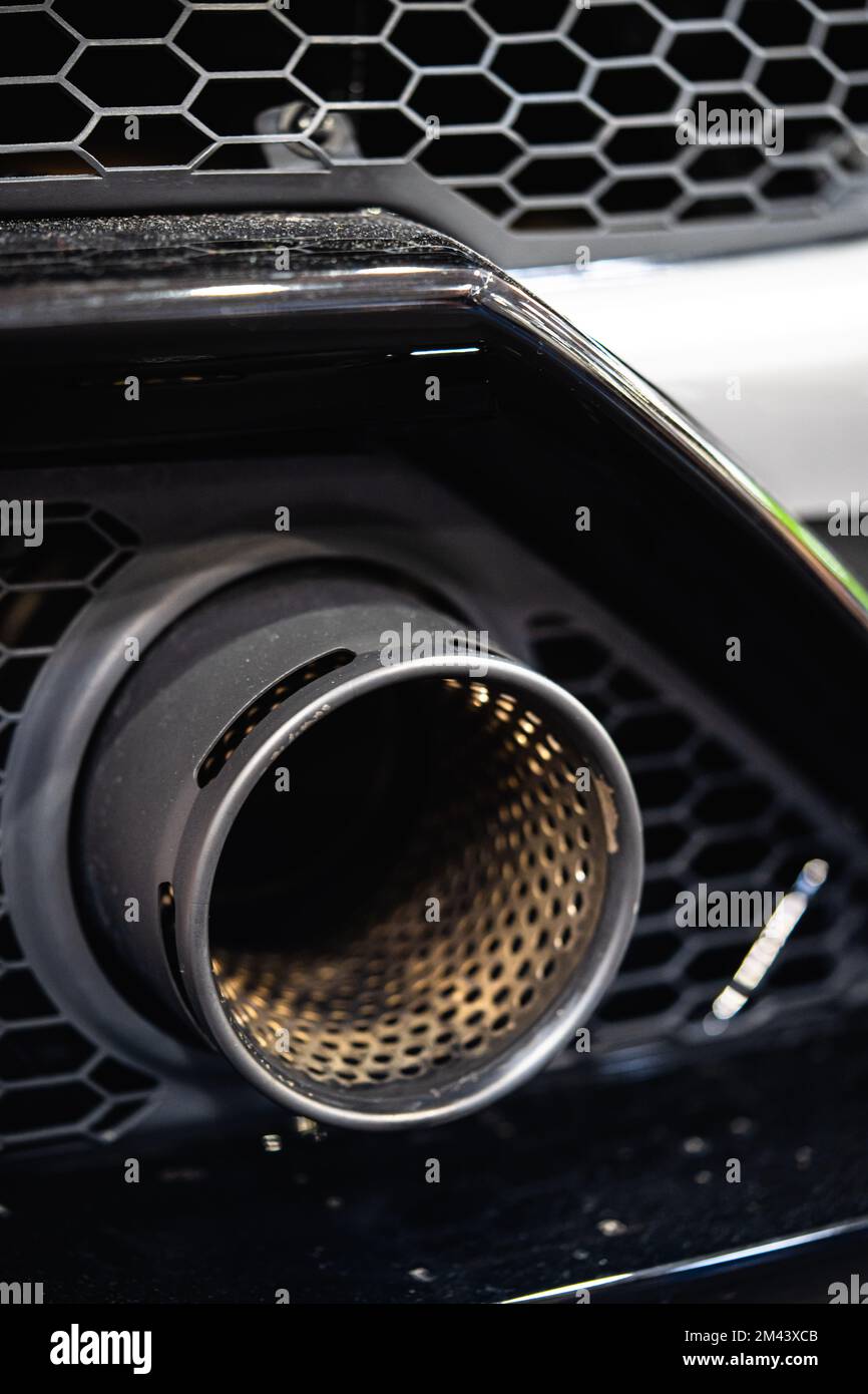 Back view car exhaust fumes hi-res stock photography and images - Alamy