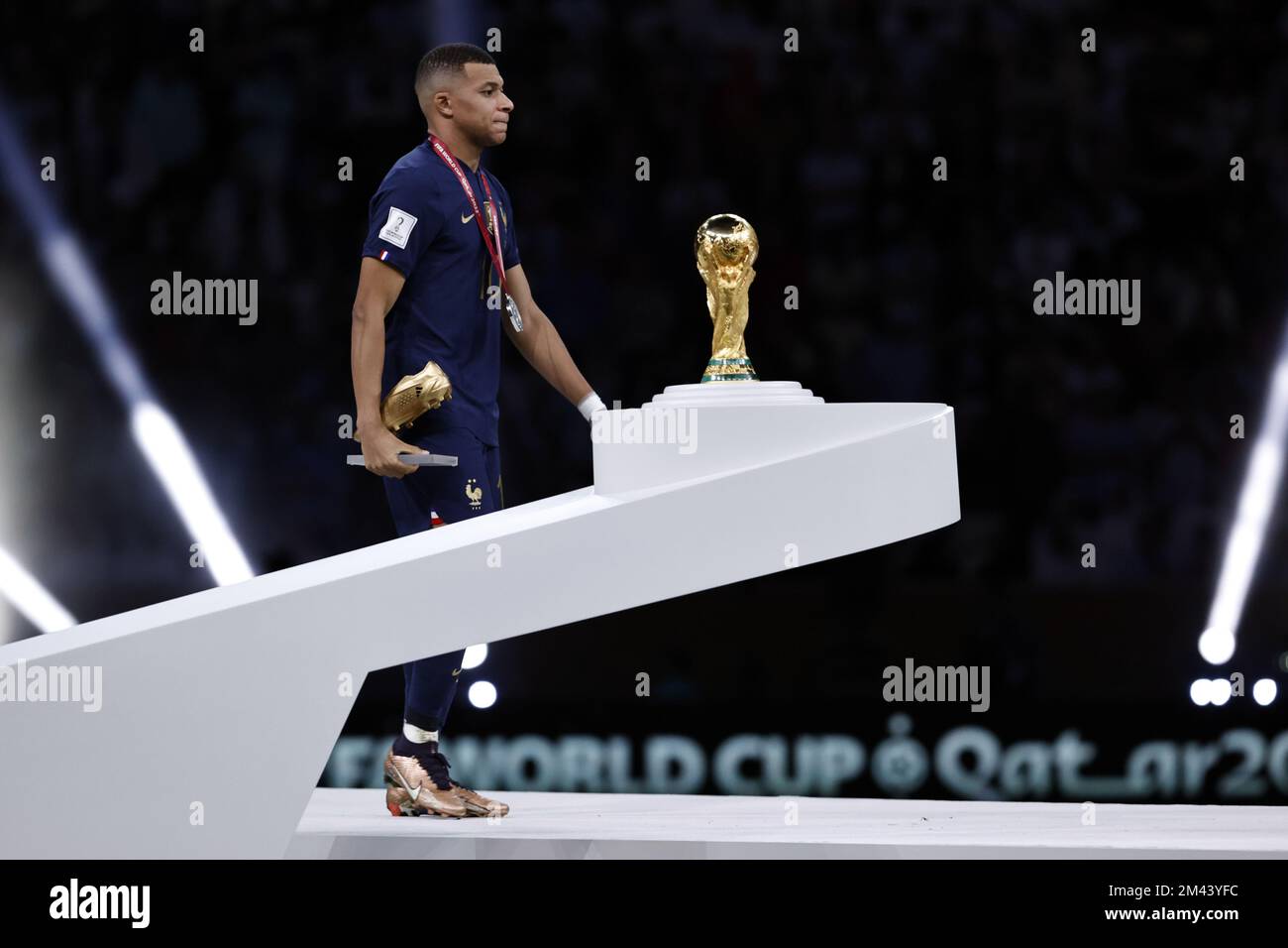 Kylian mbappe world cup trophy hi-res stock photography and images - Alamy