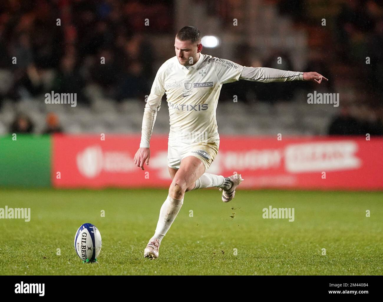 Racing 92's Finn Russell misses a conversion during the Heineken ...
